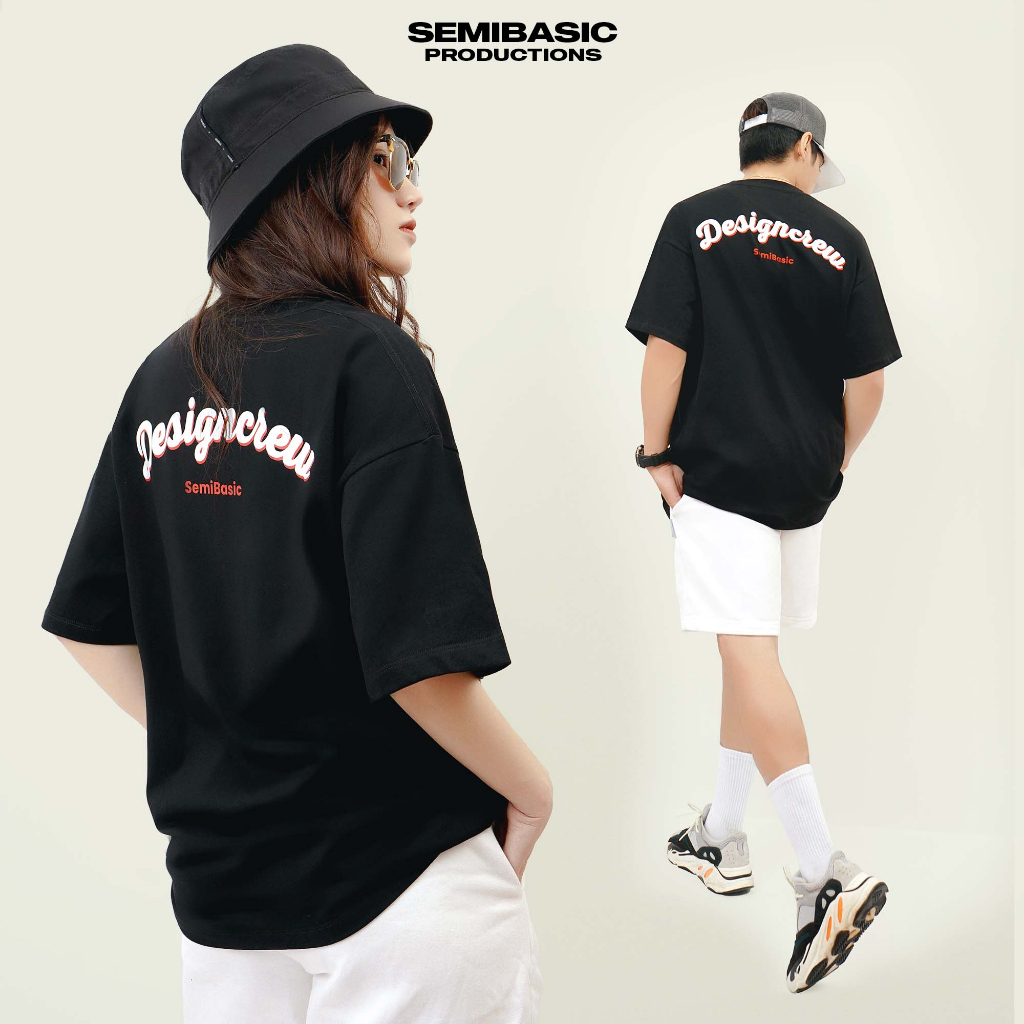 Áo thun unisex Semibasic Designcrew/Đen | Shopee Việt Nam