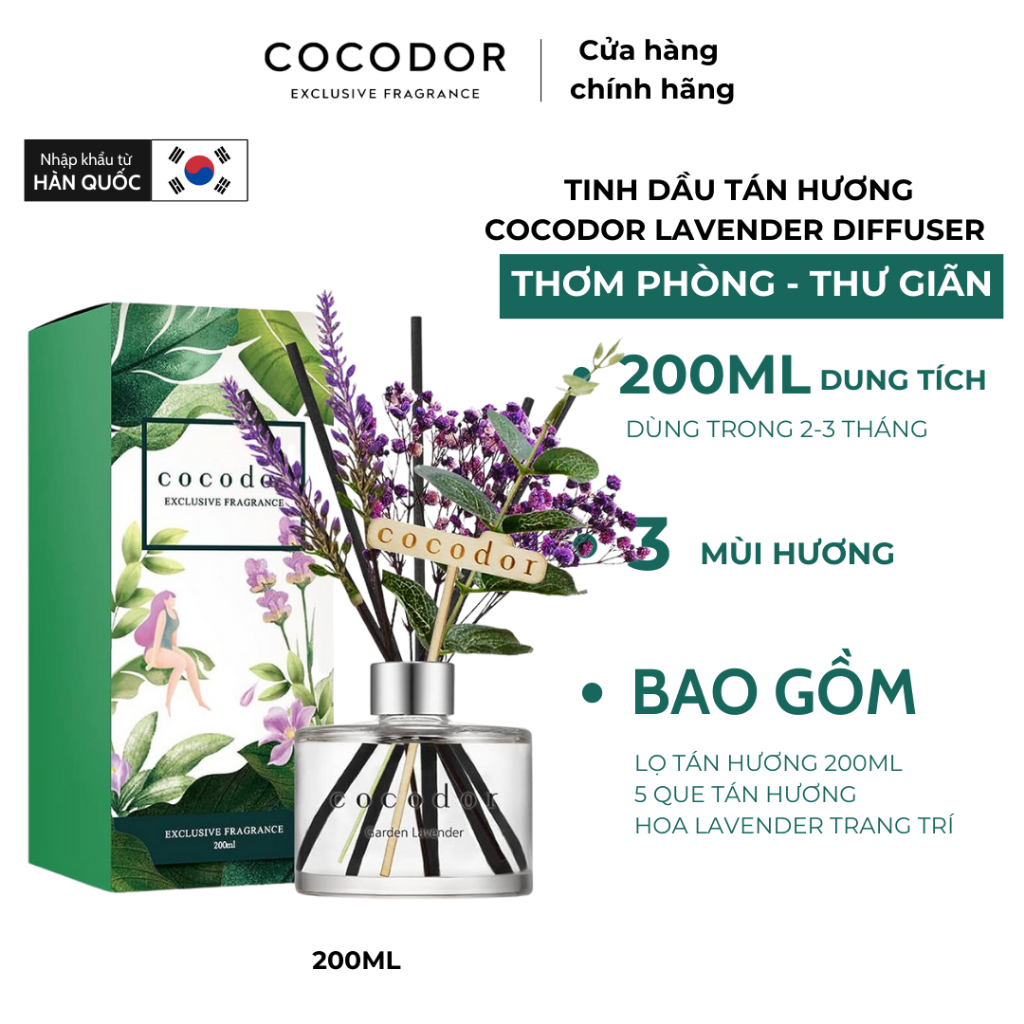 Tinh Dầu Tán Hương Phiên Bản Lavender Cocodor Lavender Diffuser 200ml | Shopee Việt Nam