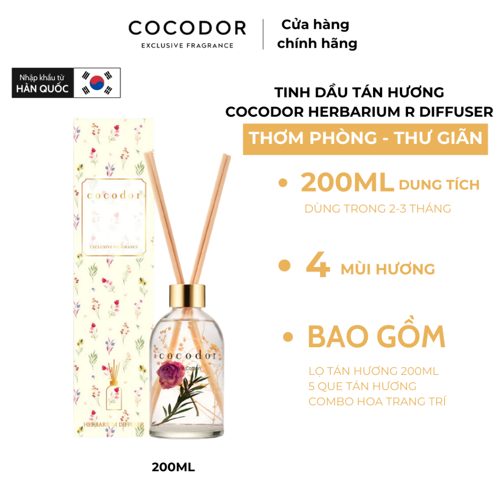 Tinh Dầu Tán Hương Phiên Bản Hoa Khô Cocodor Herbarium Diffuser 200ml | Shopee Việt Nam