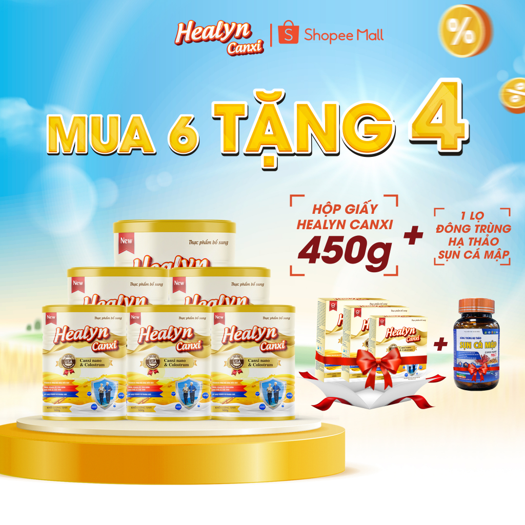 [MUA 6 TẶNG 4] Sữa Non HEALYN CANXI Bổ Sung Canxi Hữu Cơ, Ngăn Ngừa Loãng Xương và Tăng Cường ...