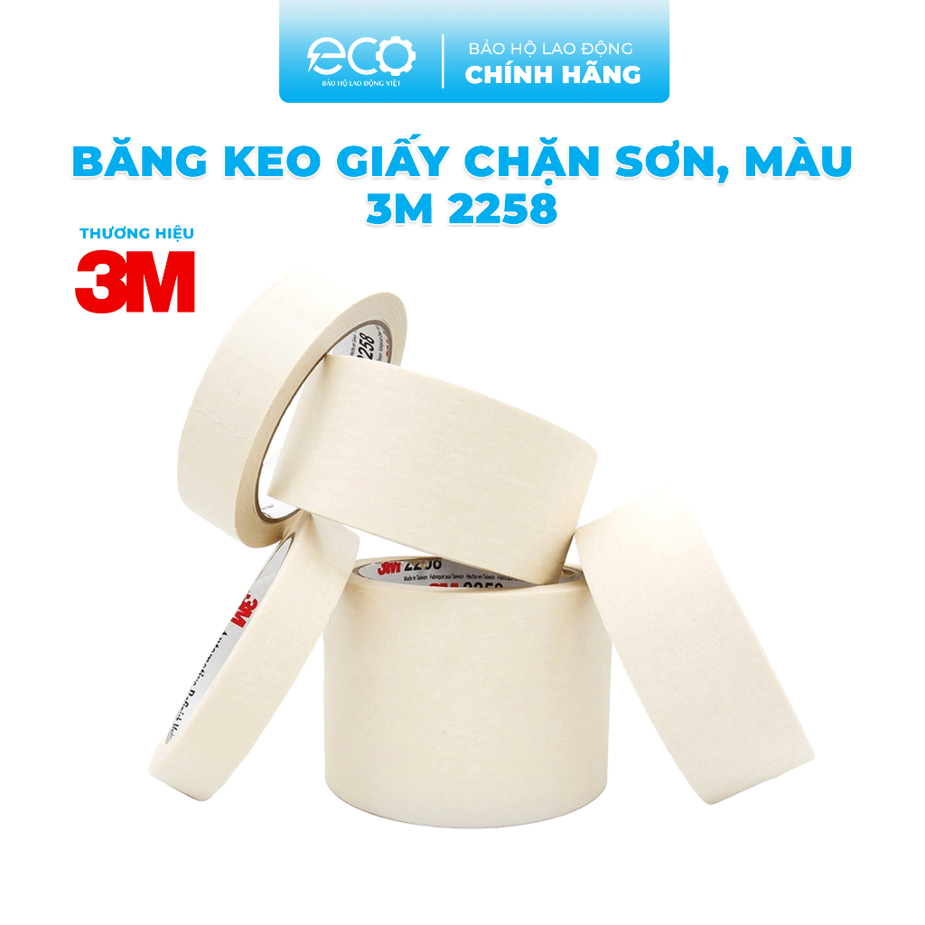 Băng keo giấy 3M 2258 CHẶN SƠN, MÀU nhiều kích thước | Shopee Việt Nam