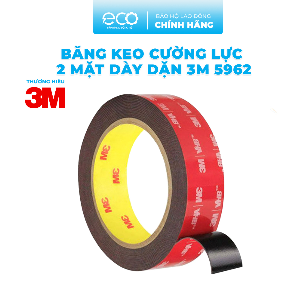Băng keo cường lực 2 mặt siêu dính 3M 5962 kích thước (12mm x dài 4.5m) chính hãng | Shopee Việt Nam