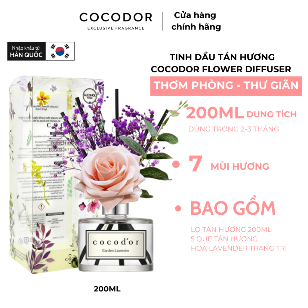 Tinh Dầu Tán Hương Thơm Phòng Phiên Bản Hoa Hồng Cocodor Flower Diffuser 200ml | Shopee Việt Nam