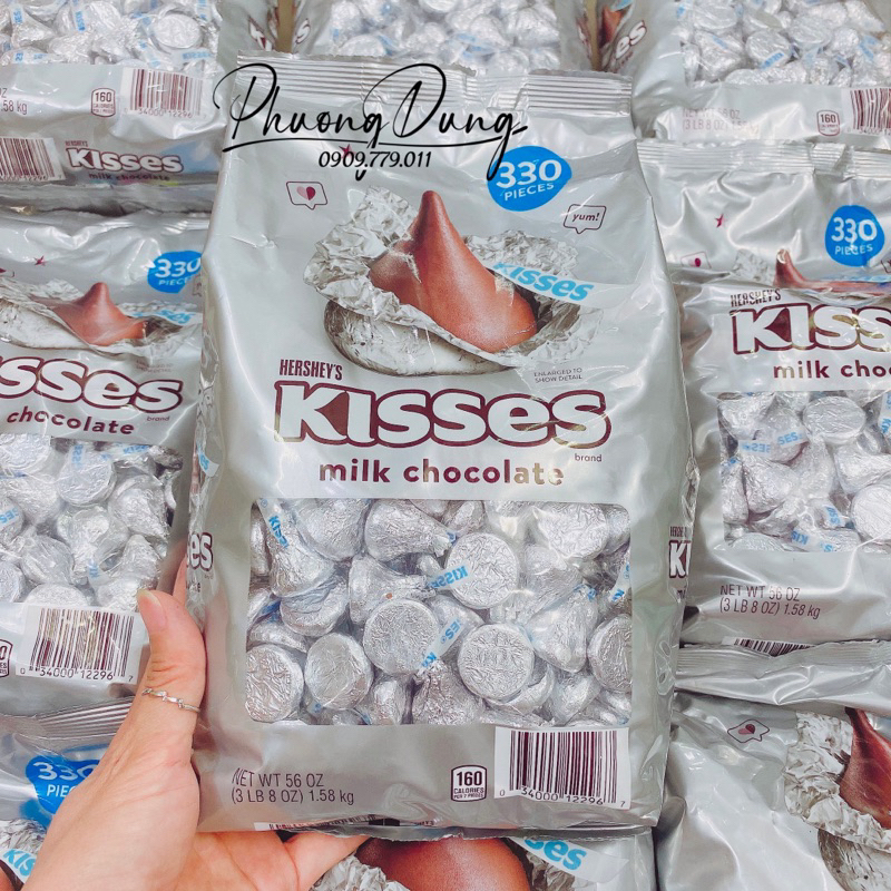 Kẹo Socola kiss bạc socola núm Hershey's Kisses Mỹ Chocolate milk ...