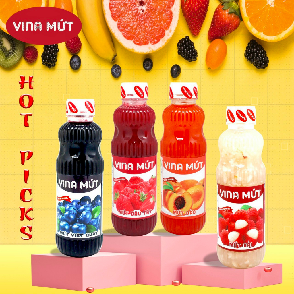 Sinh tố Vina Mứt - Mứt Sinh tố Trái cây Vina chai 1 Lít | Shopee Việt Nam