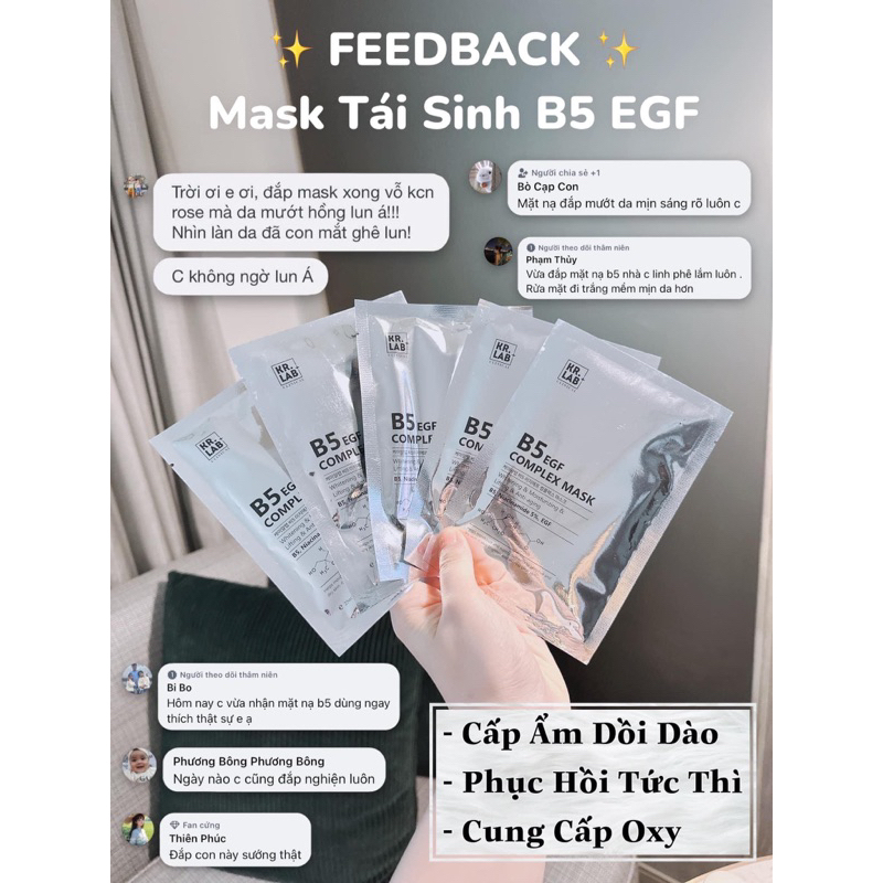 Mặt nạ Mask B5 krlab B5 niacinamide EGF complex mask, Mặt Nạ Bạc B5 ...