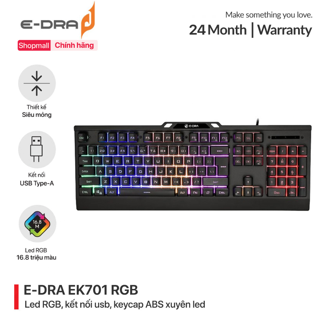 Bàn phím máy tính, bàn phím gaming, bàn phím giả cơ chơi game có dây E ...