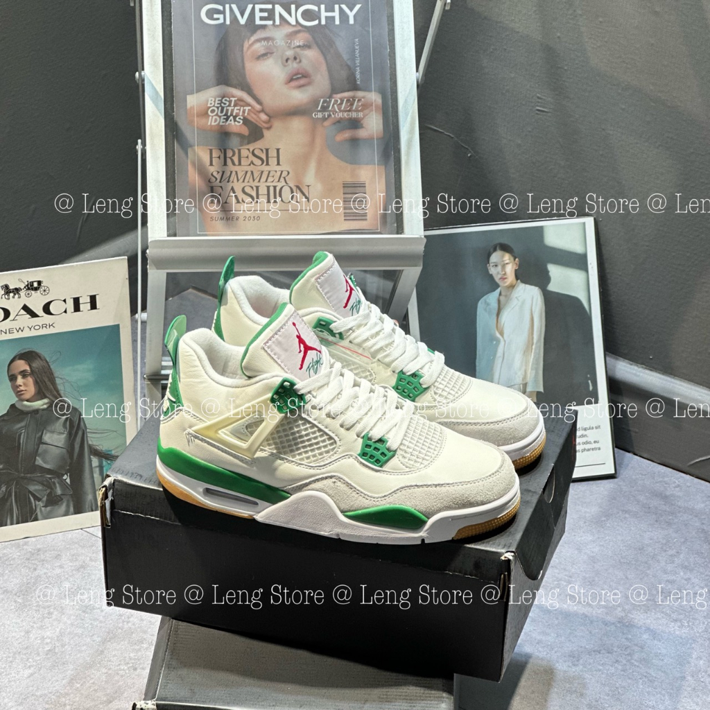 Giày thể thao Jd4 Retro SB Pine Green BestQuality, jd4 trắng xanh lá | Shopee Việt Nam