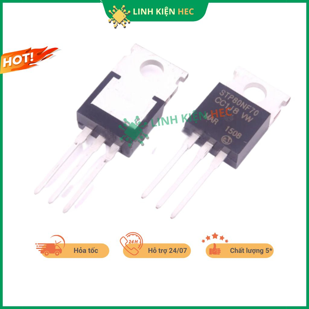 Mosfet 80NF70 80N70 80A 70V tháo máy chính hãng linh kiện hec | Shopee ...