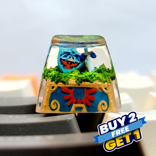 zelda keycap , nút bàn phím cơ biểu tượng khiên và kiếm trong game ...