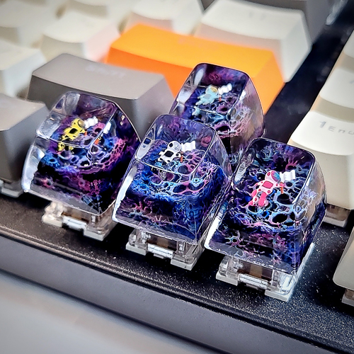 galaxy keycap , nút bàn phím cơ phi hành gia , resin keycap , keycap ...