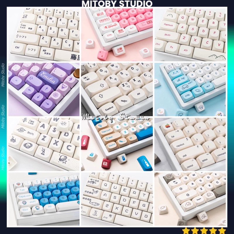 Keycap MA Emilia Ivory Soy Milk Honor Profile dùng trên nhiều layout ...