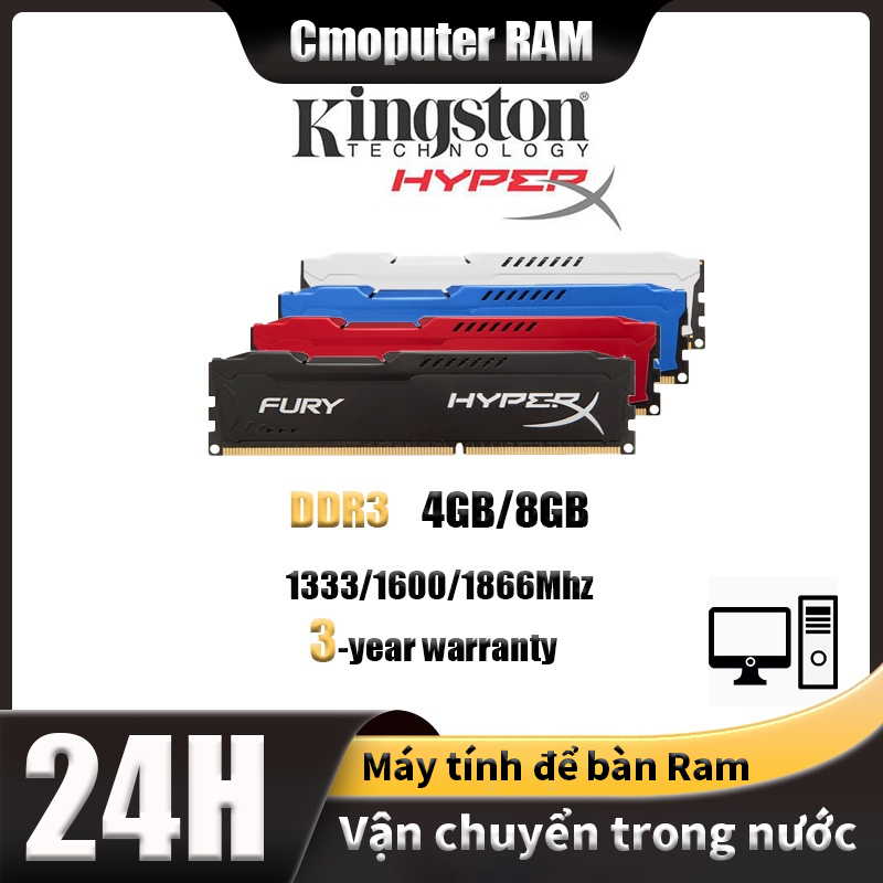 (địa phương)Desktop Ram DDR3 Kingston Hyperx Fury 4GB 8GB 1333MHz 1666MHZ 1866MHZ 1.5V RAM máy ...