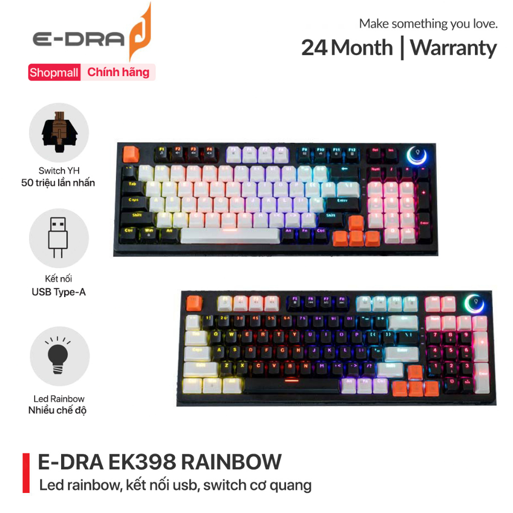 Bàn phím máy tính gaming có dây E-dra EK398 Beta / EK398 Alpha Blue ...
