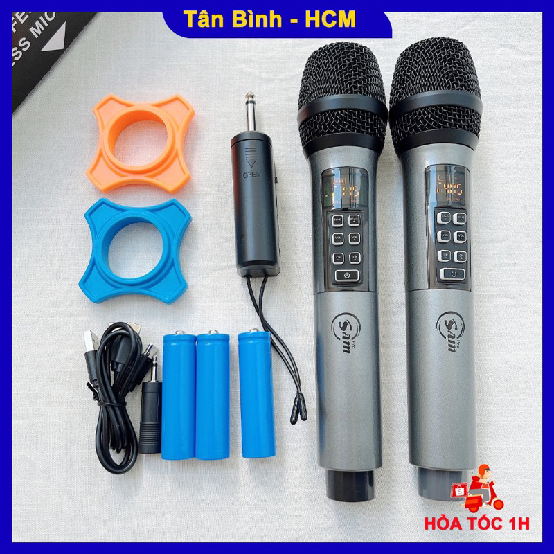 Mic không dây đa năng SAM pro Max 56 cao cấp chỉnh được tần số âm lượng ...