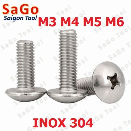 Ốc Vít inox đầu dù pake Inox 304 M3 M4 M5 M6, Bu lông inox đầu dù pake inox 304 | Shopee Việt Nam