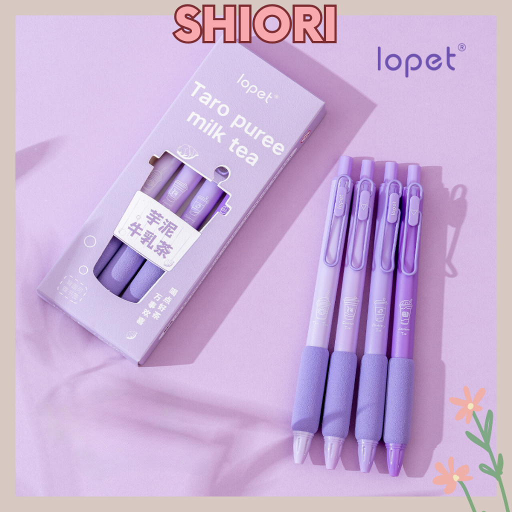 Bút Gel Bấm LOPET TARO Mực Đen Ngòi 0.5mm Phù Hợp Viết Sổ Calligraphy ...