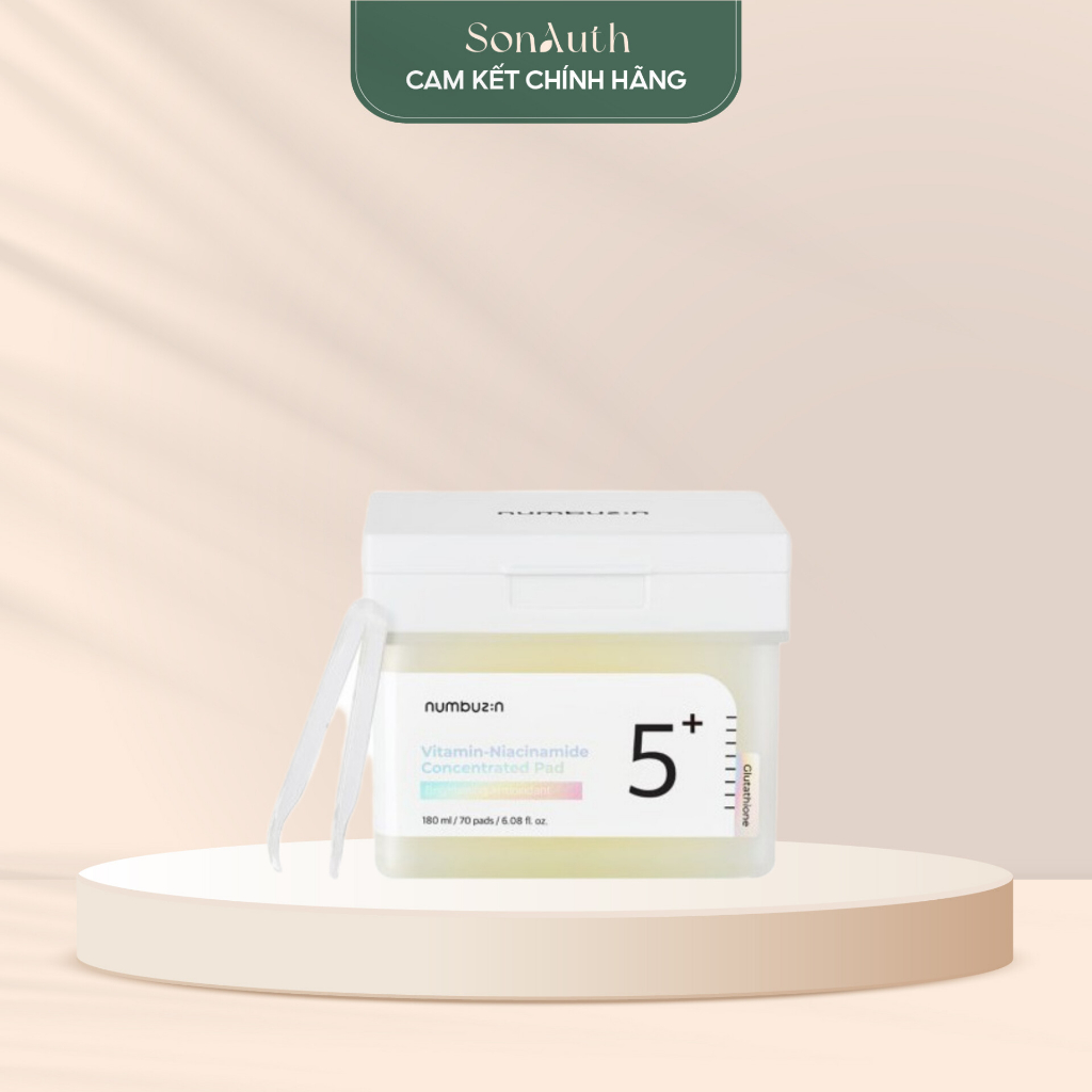 Toner Pad Numbuzin No.5 Vitamin-Niacinamide Concentrated Pad 180ml (70 pads)(Nhập khẩu chính ...