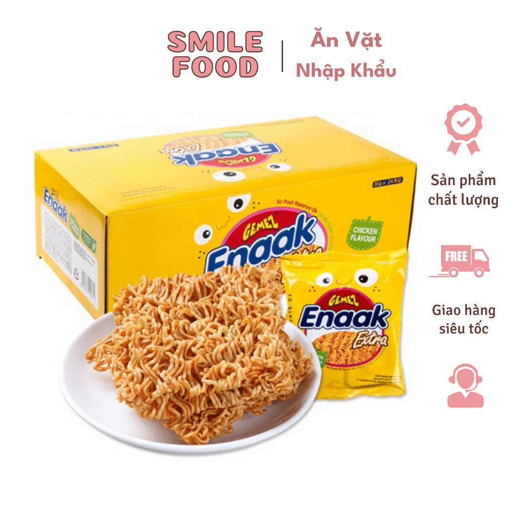 Snack mì trẻ em Enaak Indonesia vị gà truyền thống thùng 30gói x 16g ...