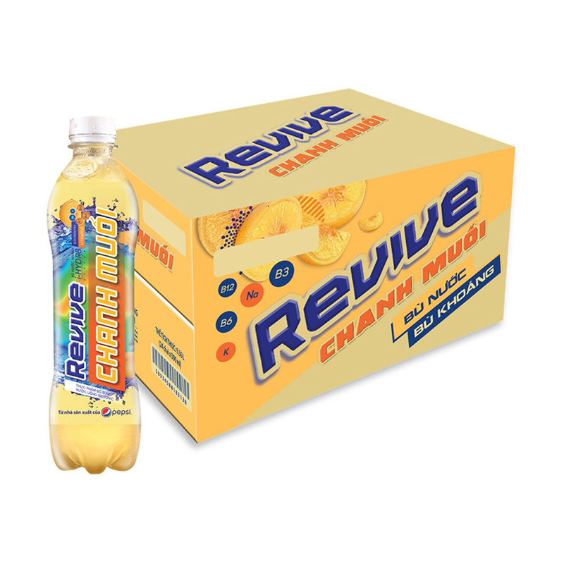 Thùng 24 chai nước bù điện giải Revive chanh muối 390ml của PepsiCo Mỹ ...