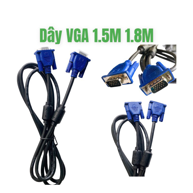 Dây Cáp Tín Hiệu VGA Samsung Dài 1.5M 1.8M Dây Cáp Kết Nối 2 Đầu Vga Máy Tính Máy Chiếu Với Màn ...