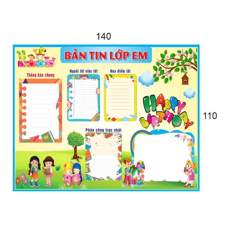 Bảng tin lớp kích thước 140x100 (BT-14) | Shopee Việt Nam
