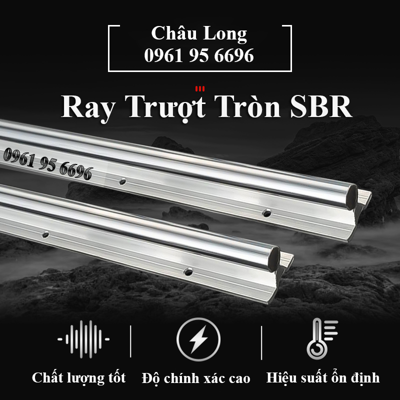 Thanh Ray Trượt Tròn Có Đế SBR12 16 20 25 Mạ Crom Cao Cấp Chống Rỉ Thép ...