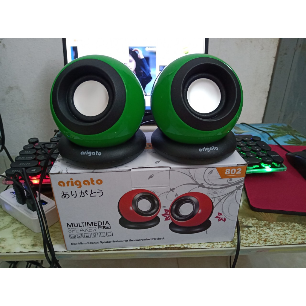 Loa vi tính Mini 2.0 arigato 802 803- Loa Vi Tính Cổng USB giao màu ...