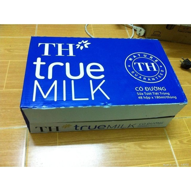 Thùng sữa tươi tiệt trùng có đường TH True Milk 180ml (180ml X 48 hộp) | Shopee Việt Nam