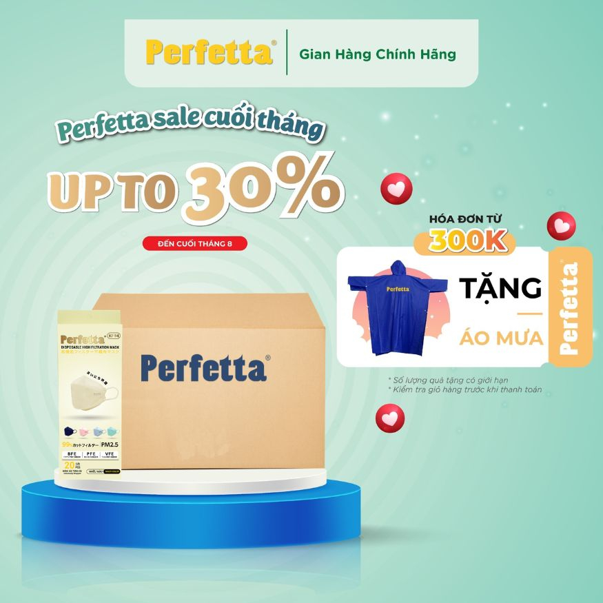 Thùng 200 Cái Khẩu Trang Y Tế Cao Cấp Perfetta KF94, Thanh Nẹp Mũi Mềm ...