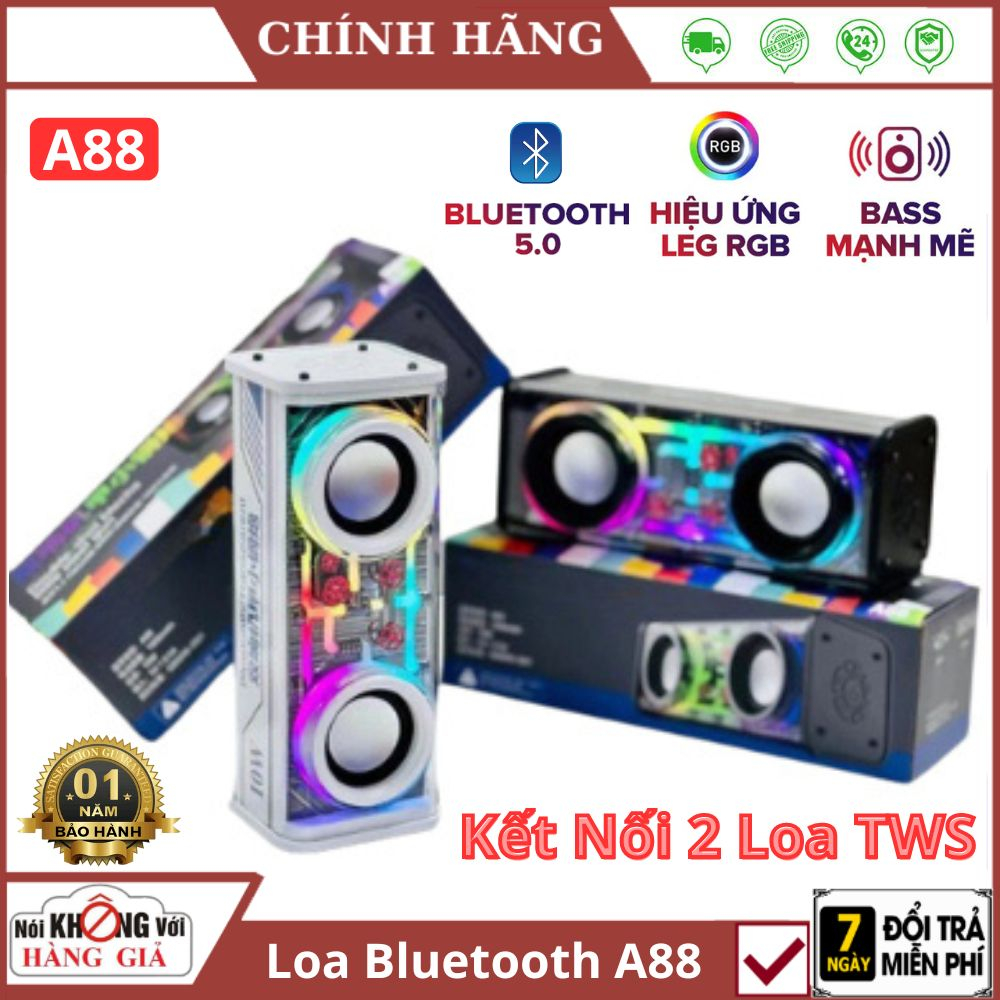 Loa Bluetooth Mini A88 10W LED RGB Đổi Màu Cao Cấp - Loa TWS Kết Nối 2 ...