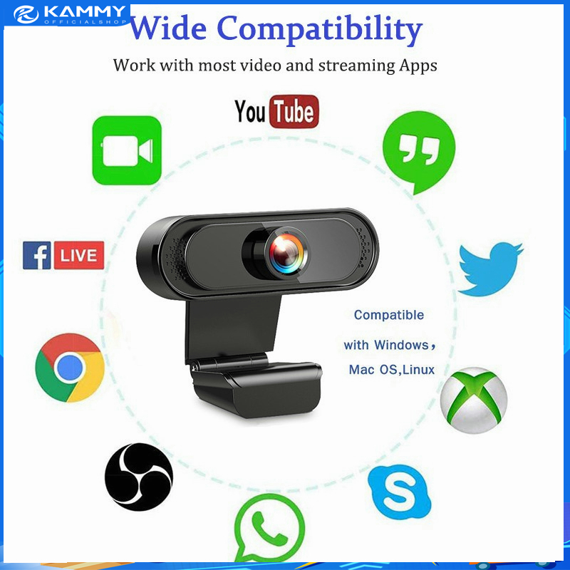 Webcam máy tính Full HD 1080p có Mic cho PC Laptop, Webcam HD USB có ...