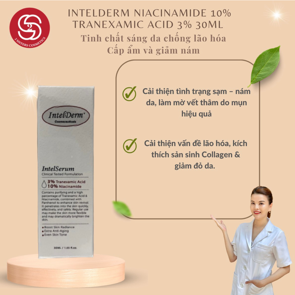 Tinh chất sáng da chống lão hóa InterSerum Intelderm Niacinamide 10% ...