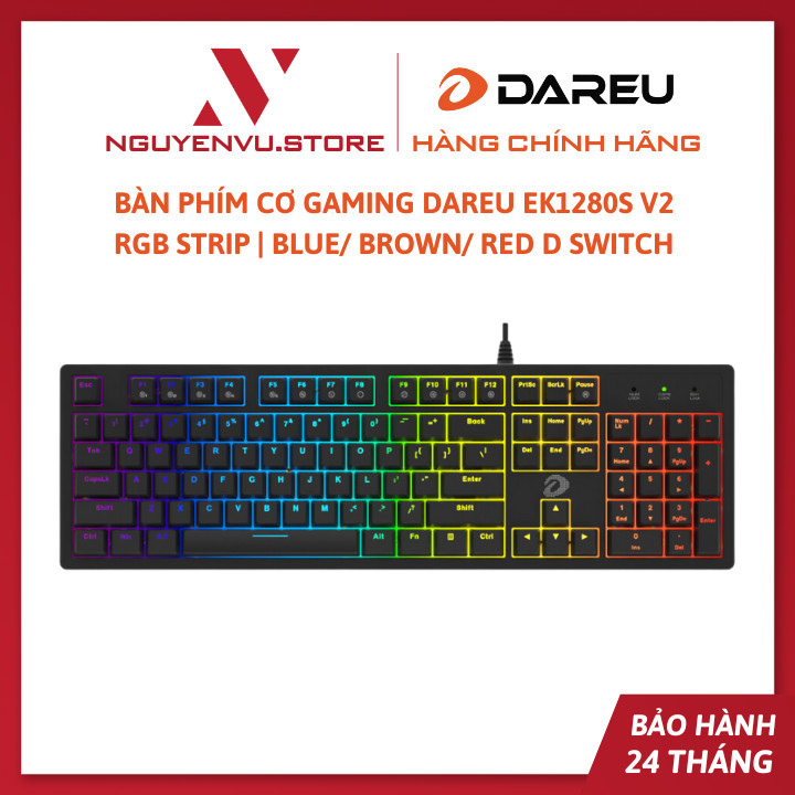 Bàn phím cơ Gaming DareU EK1280s V2 - Dải Led 2 bên sườn - Led Rainbow ...
