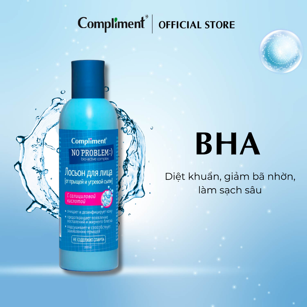 Toner Compliment No Problem dưỡng da hỗ trợ giảm mụn với Axit salicylic ...