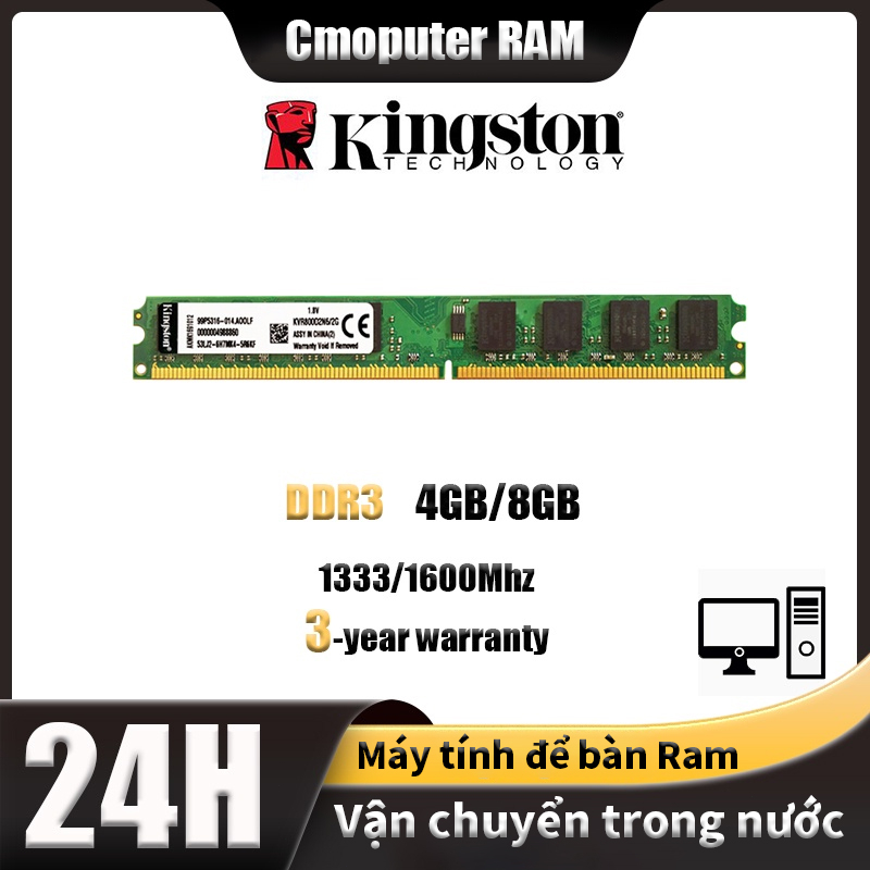 (địa phương)Kingston 4GB 8GB RAM máy tính để bàn DDR3 DDR3L 1333 1600MHZ DIMM PC3-12800 Bộ nhớ ...