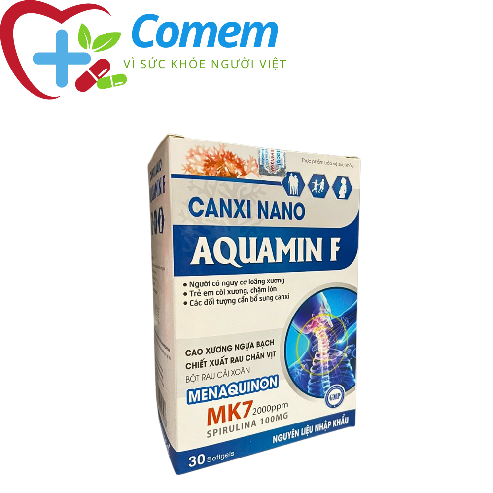 Viên uống canxi nano aquamin F cho người loãng xương , trẻ em còi xương, chậm lớn , giúp bổ sung ...