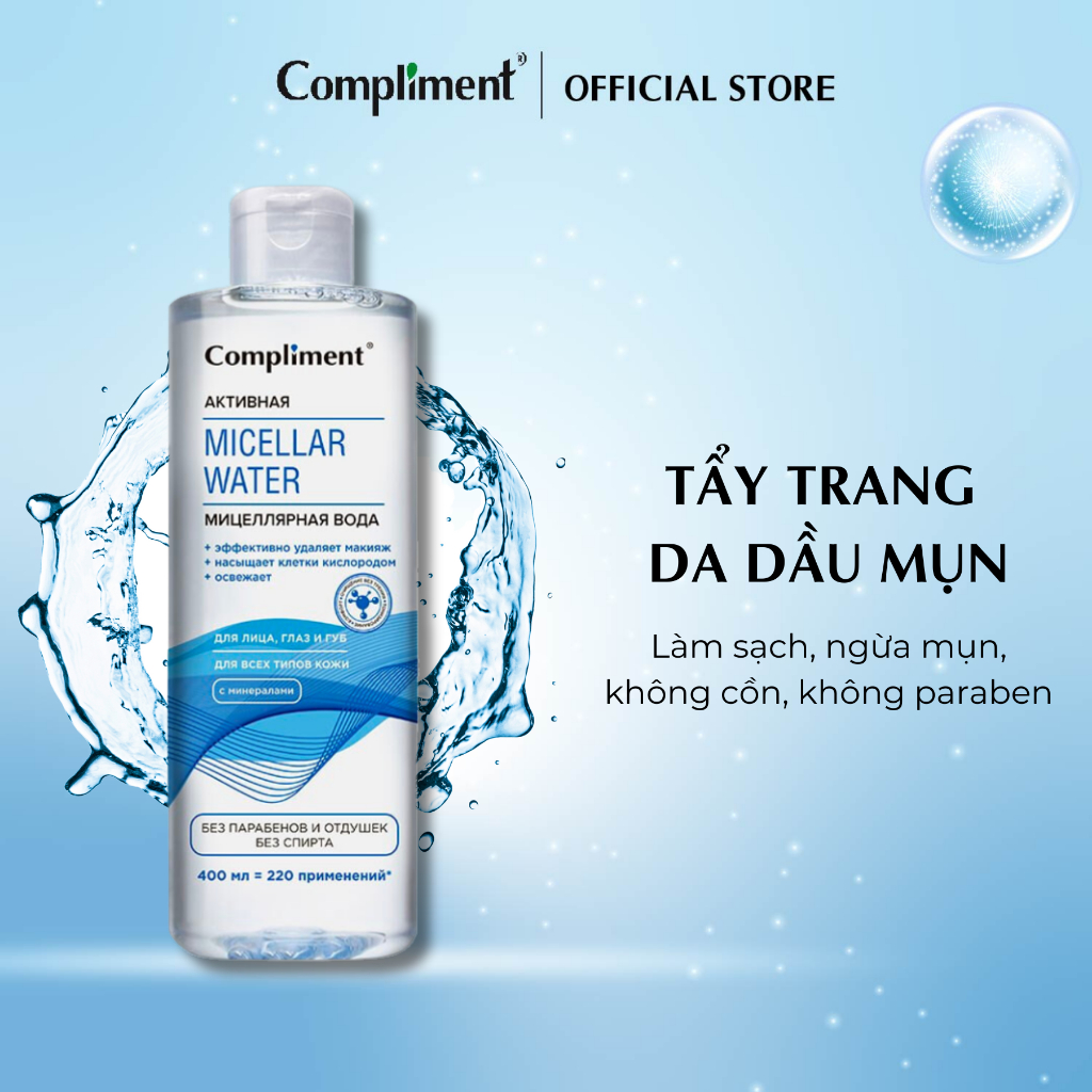 Nước Tẩy Trang Compliment Active micellar water không cồn, không ...
