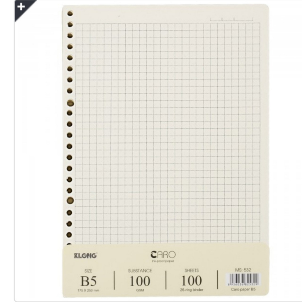 Ruột sổ kẹp còng B5 Caro, Line 26 lỗ định lượng 100g/m2 MS532,533 | Shopee Việt Nam