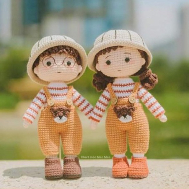 [Có sẵn] Cặp đôi búp bê MIN và MINA móc len handmade | Shopee Việt Nam
