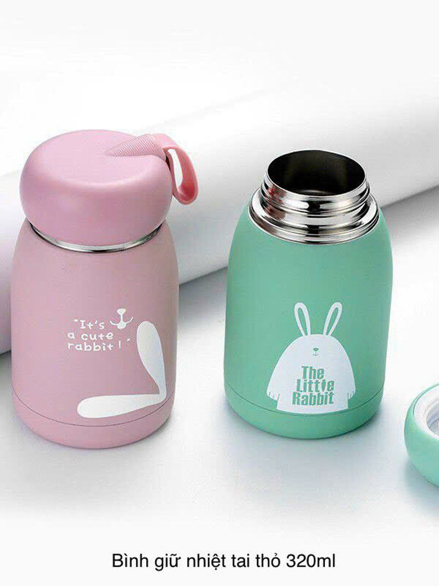 Bình giữ nhiệt hình thỏ mini cute, Bình nhiệt inox 304 Dung tích 320ml | Shopee Việt Nam