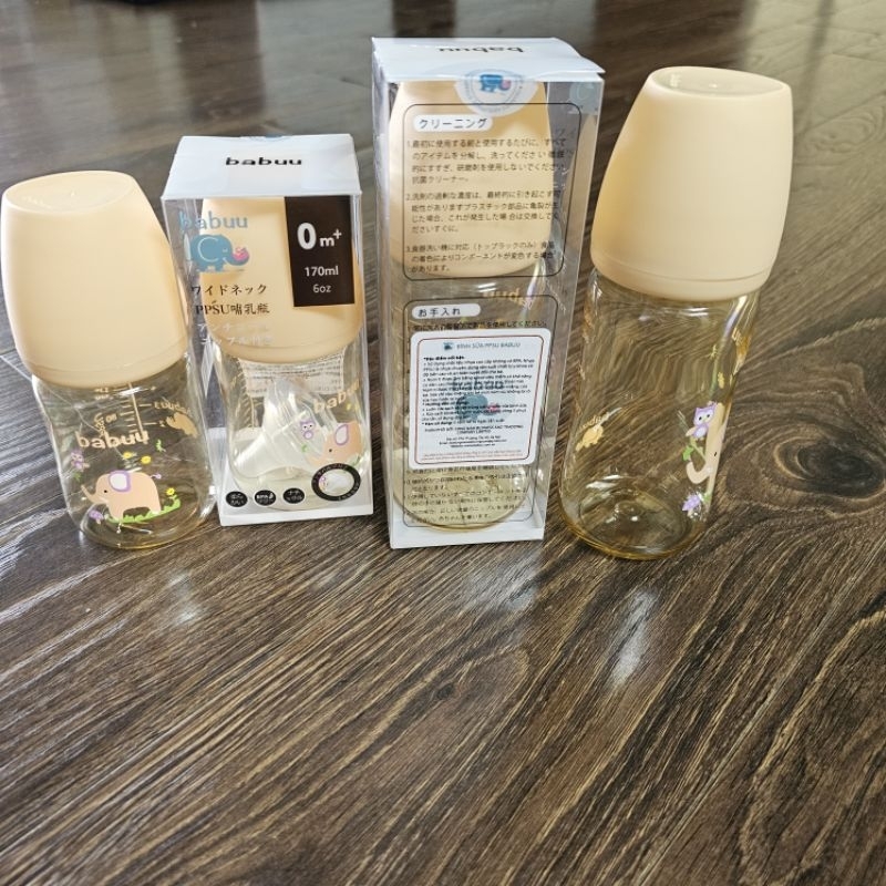 Bình sữa babuu đẹp cổ rộng 170ml/270ml có 2 màu cho bé | Shopee Việt Nam