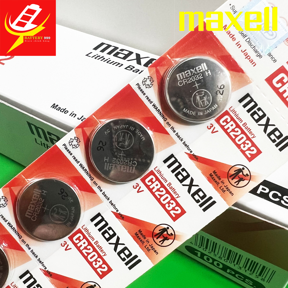 [VỈ 5 VIÊN] Pin cúc áo CR2032 2032 Maxell chính hãng 3V giá tốt (Date ...