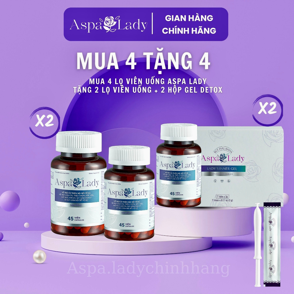 [ MUA 4 TẶNG 4] Viên Uống Aspa Lady CHÍNH HÃNG Cân Bằng Nội Tiết Tố Nữ ...