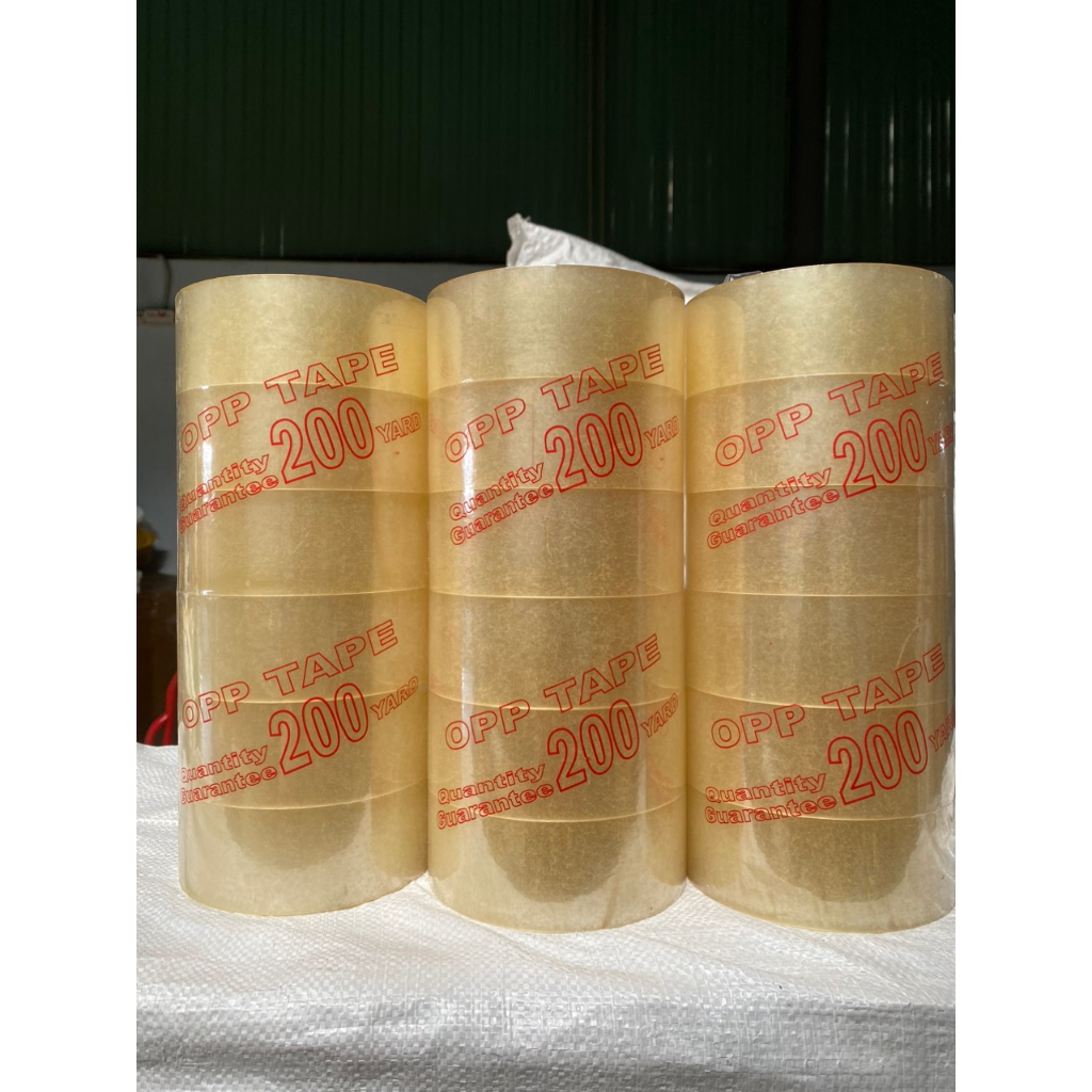 Băng keo trong 5cm-200y như hình 1 cây 6 cuộn nặng 1,7kg nhiều keo độ dính cao dẻo dai ...