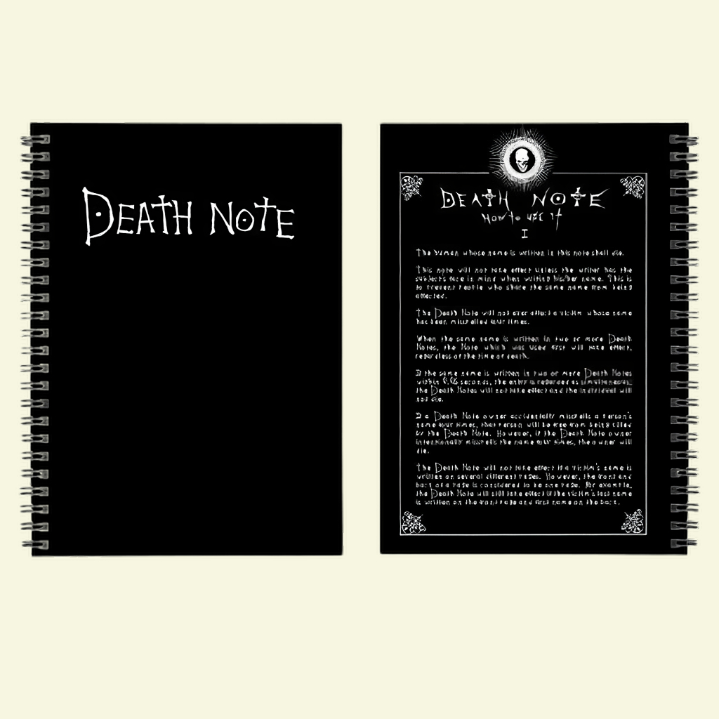 Sổ Tay Anime Death Note A5 Lò Xo 120 Trang Kẻ Ngang Đen Ngầu Aisobook ...