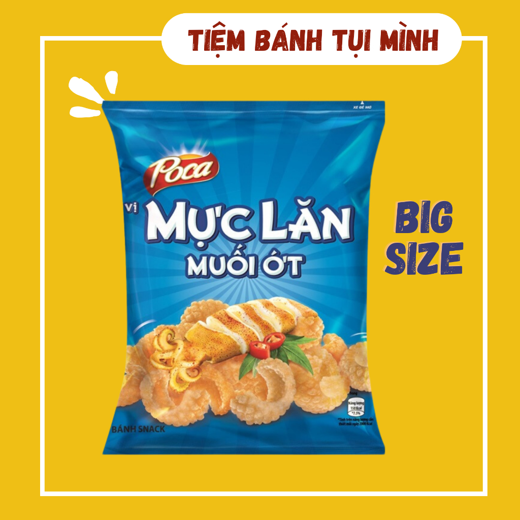 [Big Size] Bánh Snack Poca Mực Lăn Muối Ớt 60g, đồ ăn vặt | Shopee Việt Nam