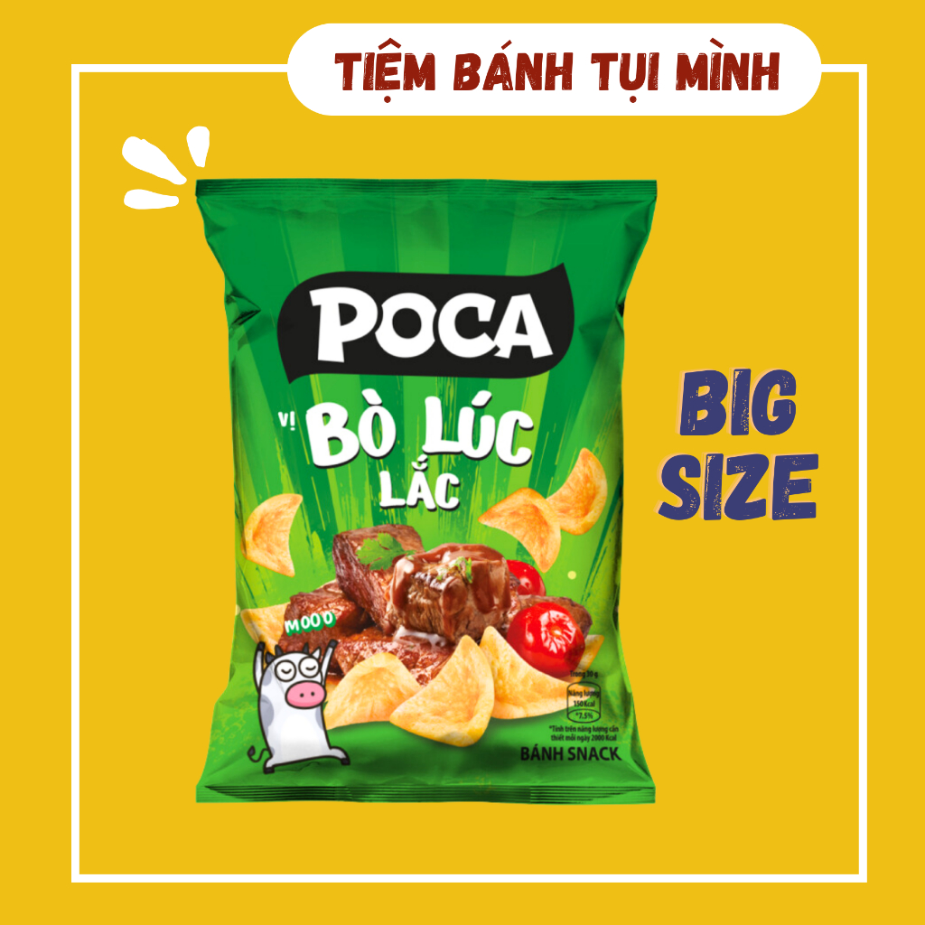 [Big Size] Bánh Snack Poca Bò Lúc Lắc 60g, đồ ăn vặt | Shopee Việt Nam
