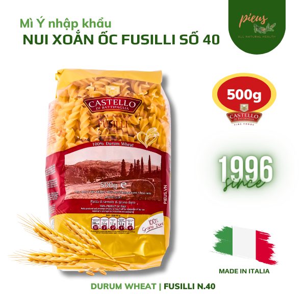 Mì xoắn ốc | Fusilli Castello N.48 500g - Nui xoắn nguyên liệu nấu ăn ...