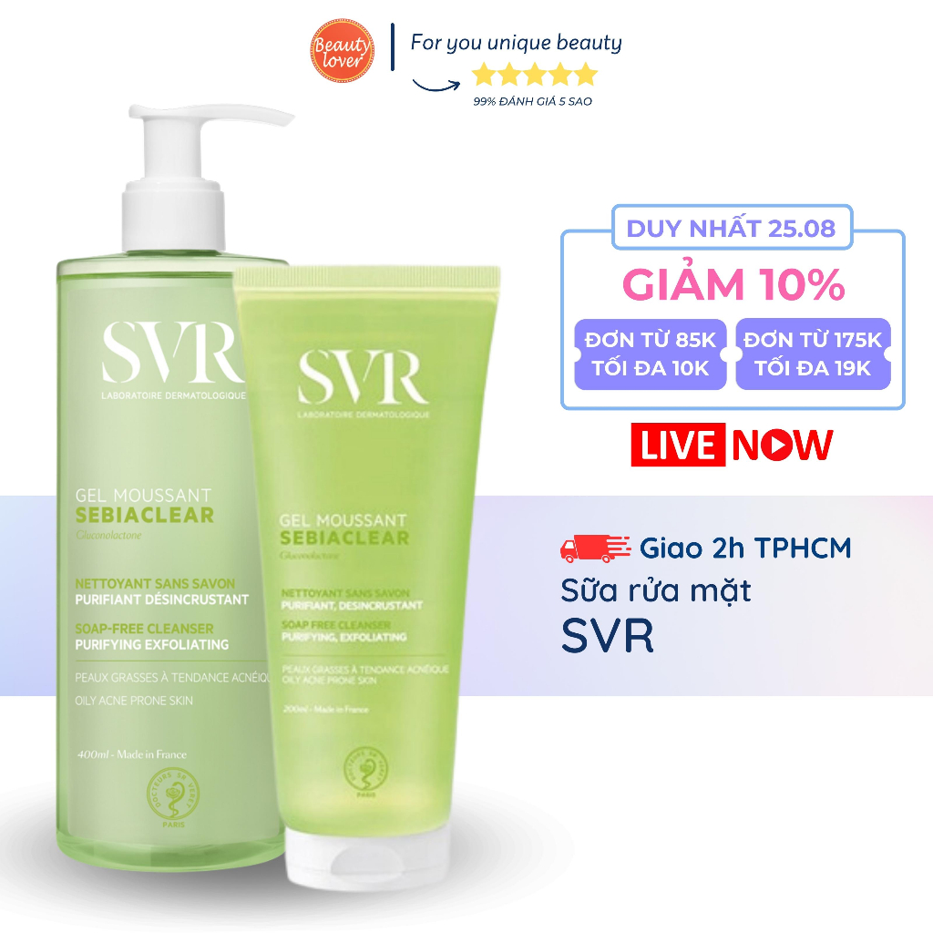 Sữa rửa mặt SVR sebiaclear gel moussant 400ml, srm svr 400ml - Beauty ...